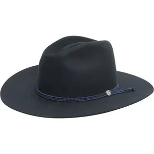 Stetson Four Points Flat Brim Hat - Navy