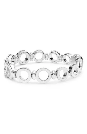 Lagos Signature Caviar Diamond Link Bracelet - Silver