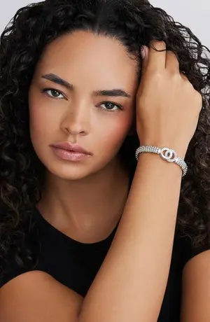 Lagos Signature Caviar Interlocking Diamond Bracelet - Silver