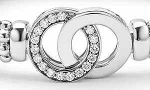 Lagos Signature Caviar Interlocking Diamond Bracelet - Silver