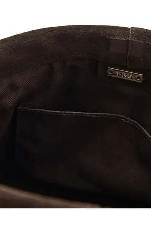 Mango Suede Clutch With Golden Hardware