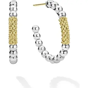 Lagos Caviar Icon Hoop Earrings - Silver