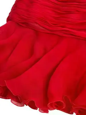 Valentino Garavani Flounce Chiffon Mini Dress - Red