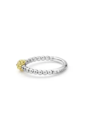 Lagos Caviar Icon Beaded Ring - Gold