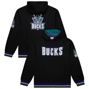 Mitchell & Ness Milwaukee Bucks Vintage Heavyweight Hoodie - Black