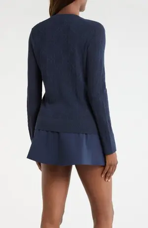 G/fore Pointelle Knit Crewneck Sweater - Twilight