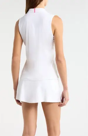 G/fore Sleeveless Stretch Golf Polo Top - Snow