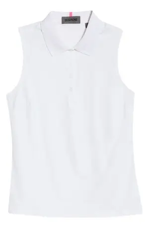 G/fore Sleeveless Stretch Golf Polo Top - Snow