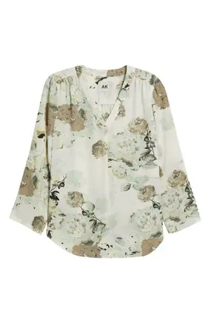 Anne Klein Floral Popover Top
