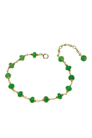 SEREE Jillian Jade Beaded Bracelet - Green
