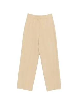 DUNST Cotton Blend Chino Trousers - Beige
