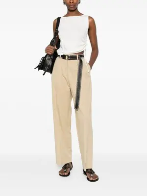 DUNST Cotton Blend Chino Trousers - Beige