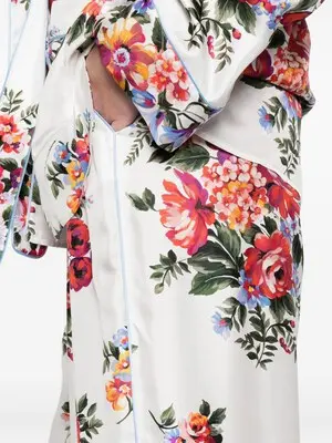 Dolce & Gabbana Floral Print Silk Trousers