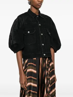 Sacai Nylon And Denim Jacket - Black