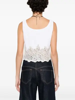 Ermanno Scervino Lace-trimmed Knitted Tank Top
