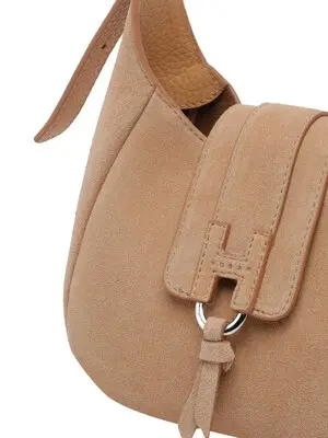 Hogan Leather Hobo Bag - Beige