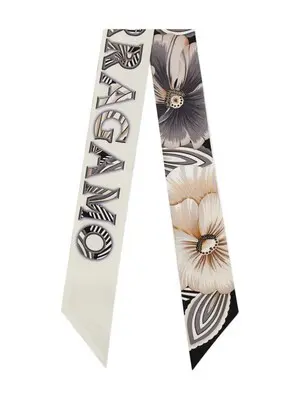 FERRAGAMO Printed Silk Foulard - White