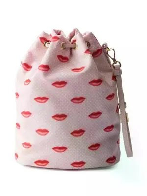 Prada Re-nylon Printed Drawstring Bucket Bag - Pink