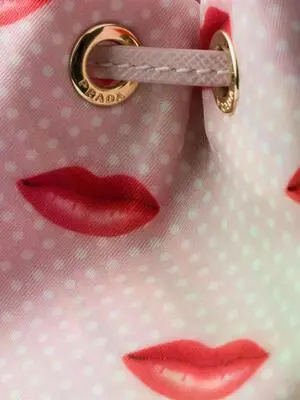Prada Re-nylon Printed Drawstring Bucket Bag - Pink