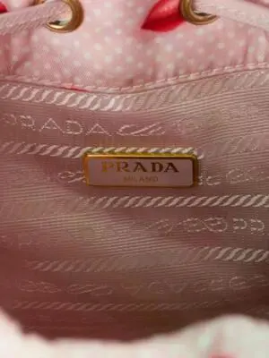 Prada Re-nylon Printed Drawstring Bucket Bag - Pink