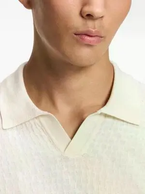 BOSS Waffle Knit V-neck Long Sleeve Sweater