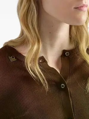 Prada Ribbed Knit Wool Cardigan - Brown