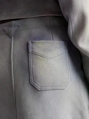 Prada Suede Button-up Patch Pocket Skirt