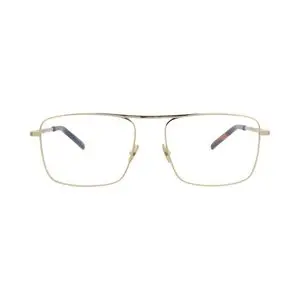 Saint Laurent Square Frame Metal Optical Frames - Gold