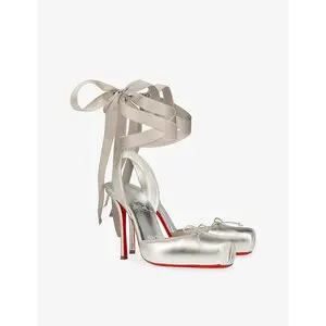 CHRISTIAN LOUBOUTIN Cassia Lace-up Nappa Leather Pumps - Silver/lin Silver