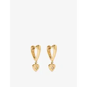 Astley Clarke Biography Heart Hoop Drop Earrings - Yellow Gold Vermeil