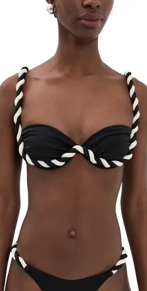 BAHIA MARIA Olivia Bikini Top - Black/ivory
