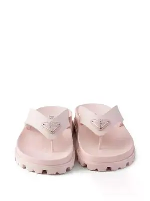 Prada Triangle Flat Sandals - Pink