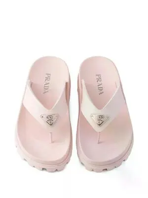 Prada Triangle Flat Sandals - Pink
