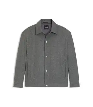 BOSS Relaxed-fit Overshirt In Brushed Stretch Flannel