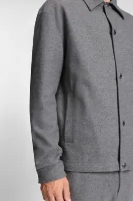 BOSS Relaxed-fit Overshirt In Brushed Stretch Flannel