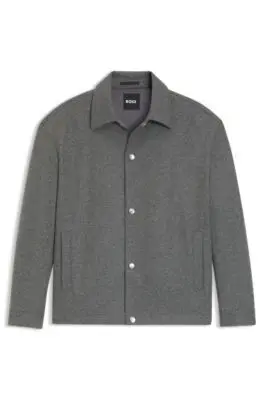 BOSS Relaxed-fit Overshirt In Brushed Stretch Flannel