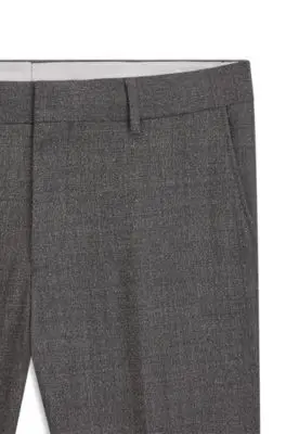 BOSS Formal Trousers In Micro-patterned Virgin Wool