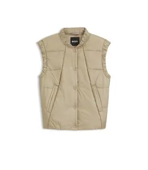 BOSS Water-repellent Gilet With Wadding - Light Beige