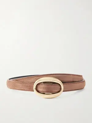 Saint Laurent Suede Waist Belt - Brown