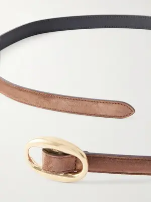 Saint Laurent Suede Waist Belt - Brown