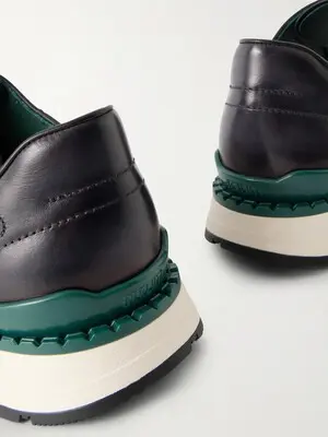Berluti Fast Track Full-grain Venezia Softy Leather Sneakers - Black