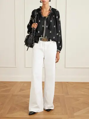 Isabel Marant Embroidered Silk Rodis Blouse