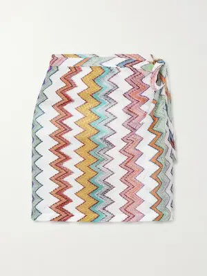 Missoni Striped Metallic Crochet-knit Mini Skirt - Multi