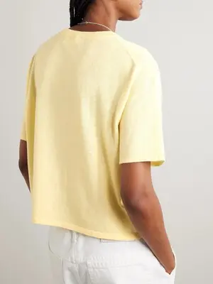 LISA YANG Rubie Cotton And Cashmere-blend T-shirt - Yellow