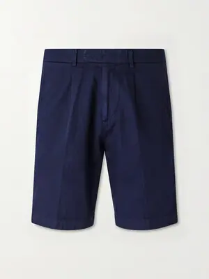 Boglioli Straight-leg Cotton-blend Shorts - Blue