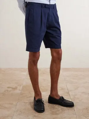 Boglioli Straight-leg Cotton-blend Shorts - Blue