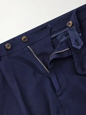 Boglioli Straight-leg Cotton-blend Shorts - Blue