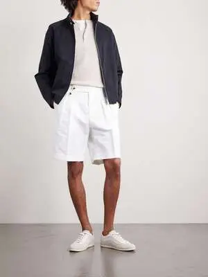 Brunello Cucinelli Ribbed Linen And Cotton-blend Henley Shirt