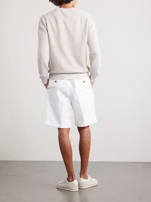 Brunello Cucinelli Ribbed Linen And Cotton-blend Henley Shirt - Neutrals