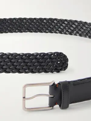 Loro Piana 3cm Braided Leather And Cord Belt